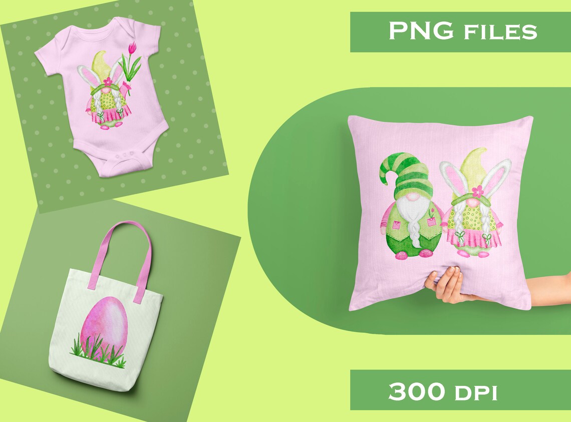 Easter Gnomes Clipart Easter Eggs Trees Flowers Clip Art - Etsy