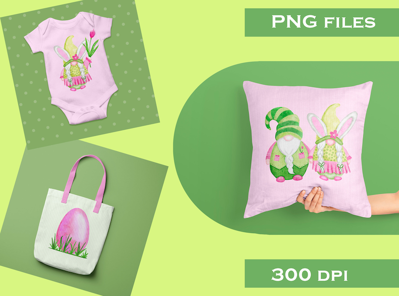 Easter Gnomes Clipart Easter Eggs Trees Flowers Clip Art - Etsy