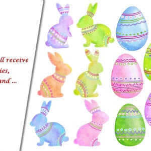 Easter Bunnies Clipart, Rainbow Rabbit Clip Art Png File, Pastel ...