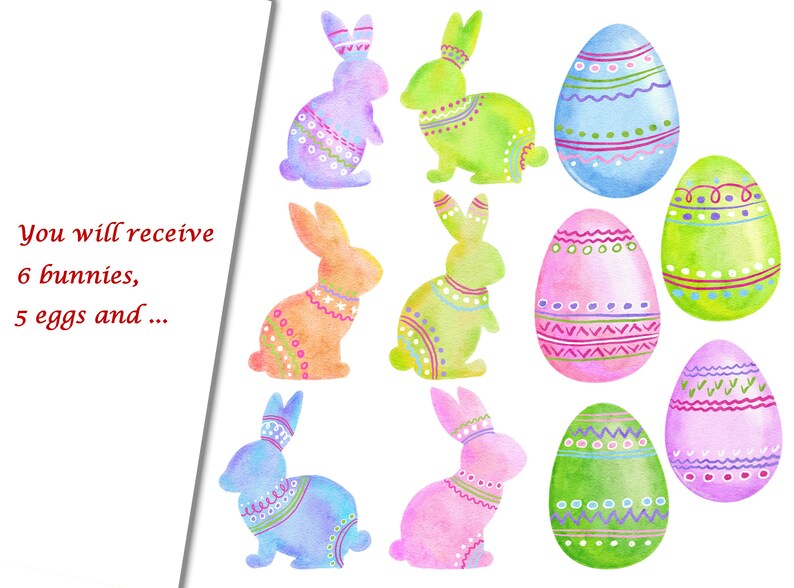 Easter Bunnies Clipart, Rainbow Rabbit Clip Art Png File, Pastel ...