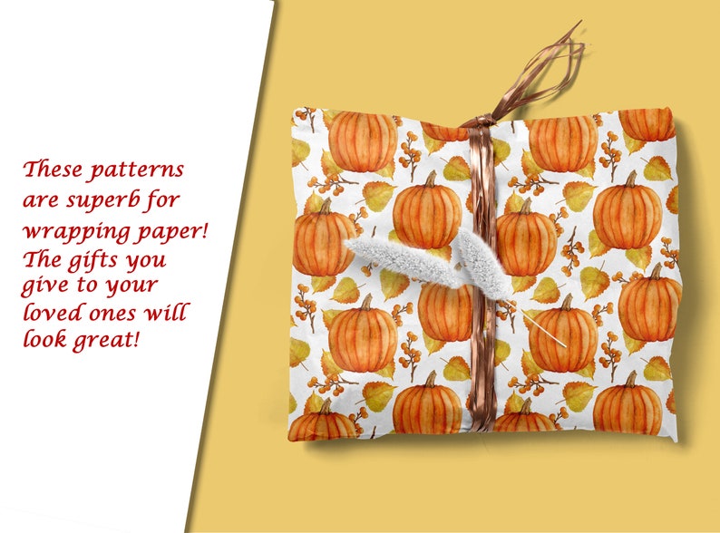 Pumpkin Digital Paper Fall Seamless Pattern Files Halloween | Etsy