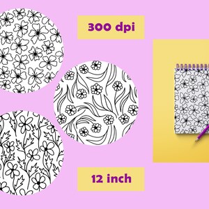 Black and White Floral Digital Paper, Flower Seamless Pattern File ...