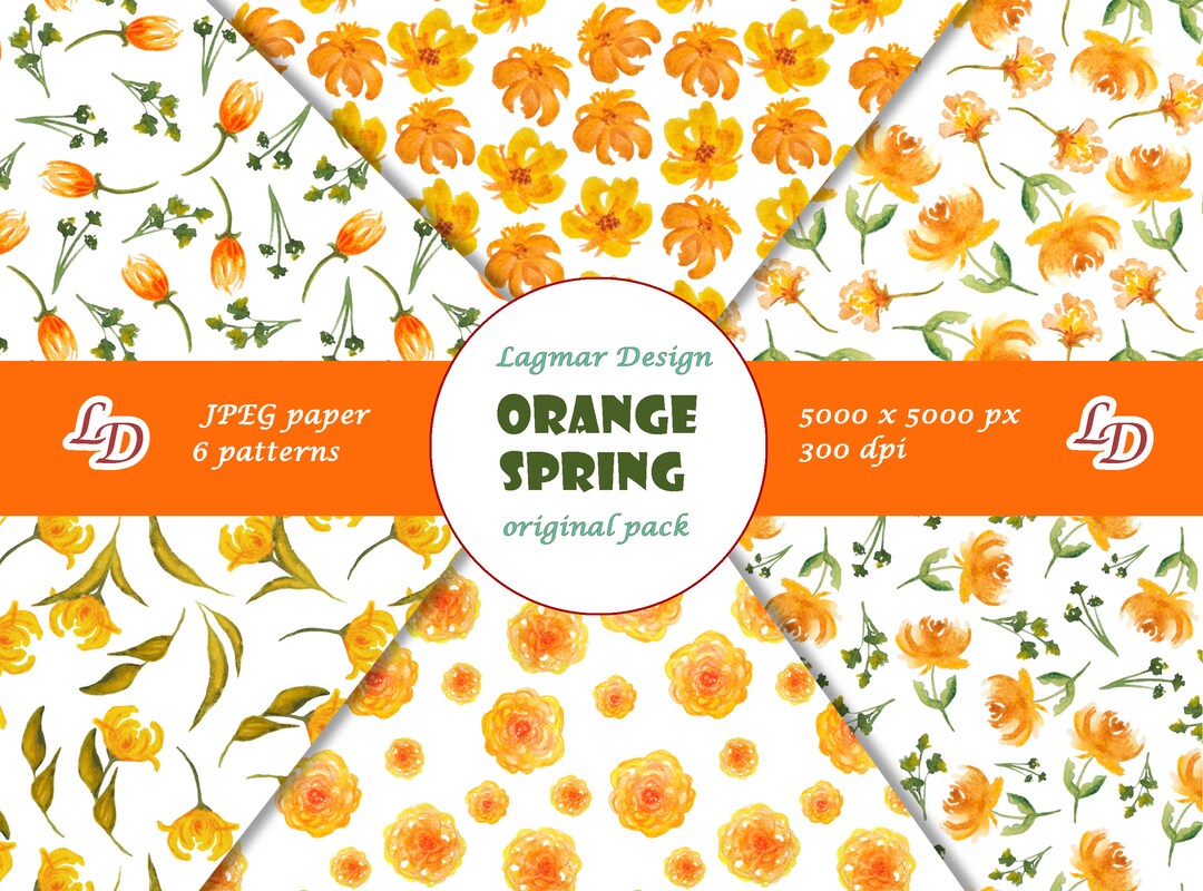 Floral Spring Digital Paper Pack / Pastel Flower Seamless Pattern ...