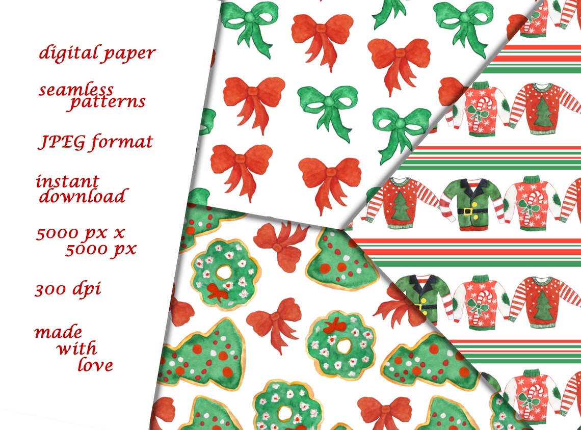 Christmas Digital Paper Ugly Sweater Party Invitation Invite - Etsy