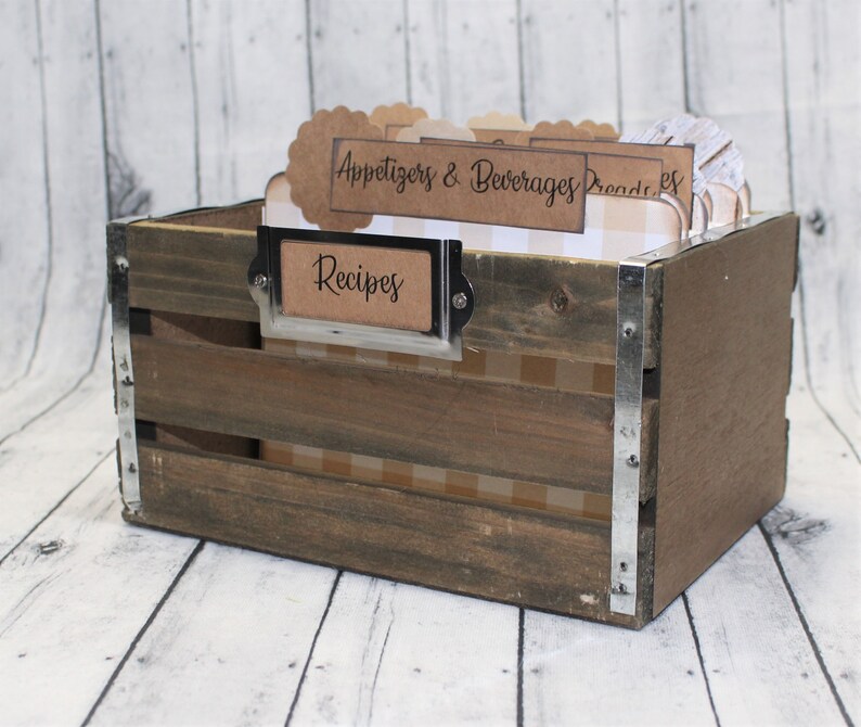 Recipe Box Farmhouse Recipe Box Beige Recipe Dividers 4 X 6 - Etsy