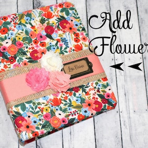 3 Ring Binder, Personalized Binder, Coral and Pink Flowers, Boho Floral ...
