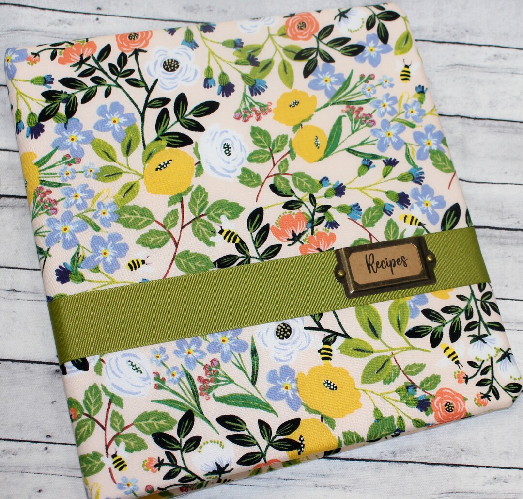 Recipe Binder, Blank Recipe Cookbook, Recipe Binder Wildflowers, Custom ...