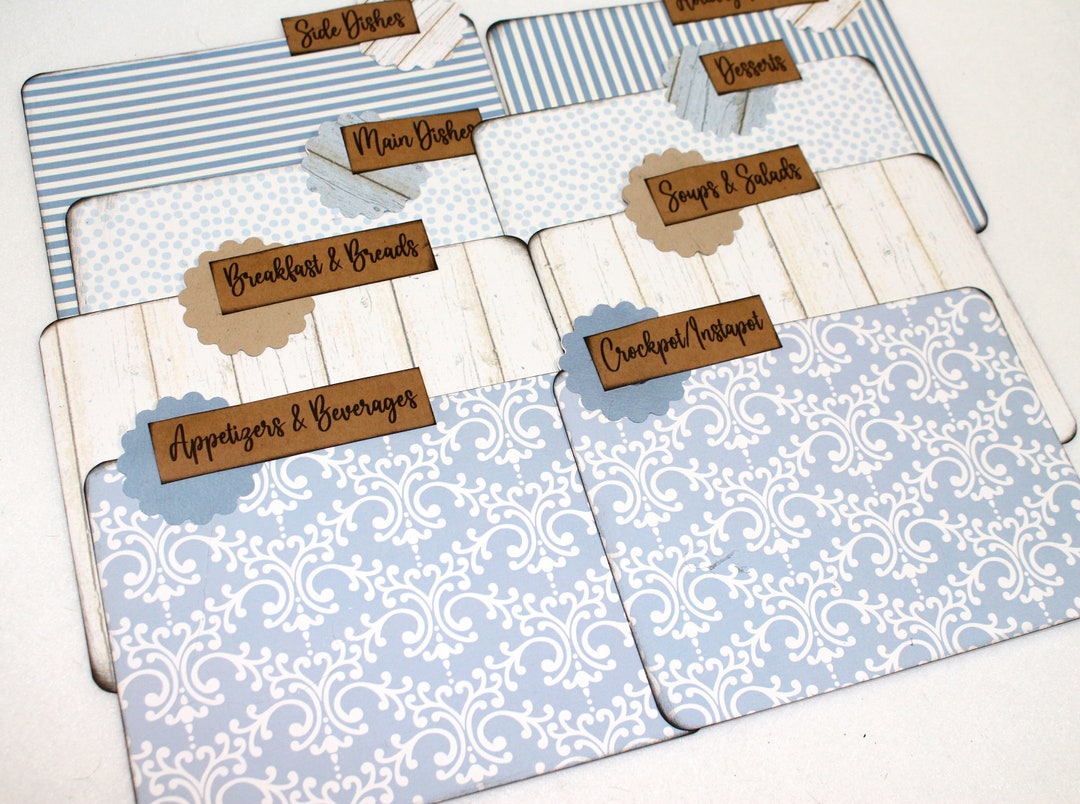 Recipe Dividers, Light Blue Recipe Dividers, 4 X 6 Recipe Dividers ...