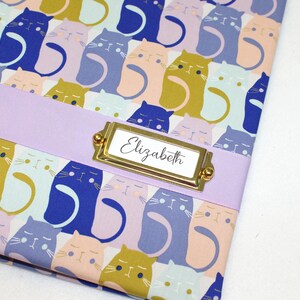Personalized Binder, Custom 3 Ring Binder, Cat Fabric Covered Binder ...