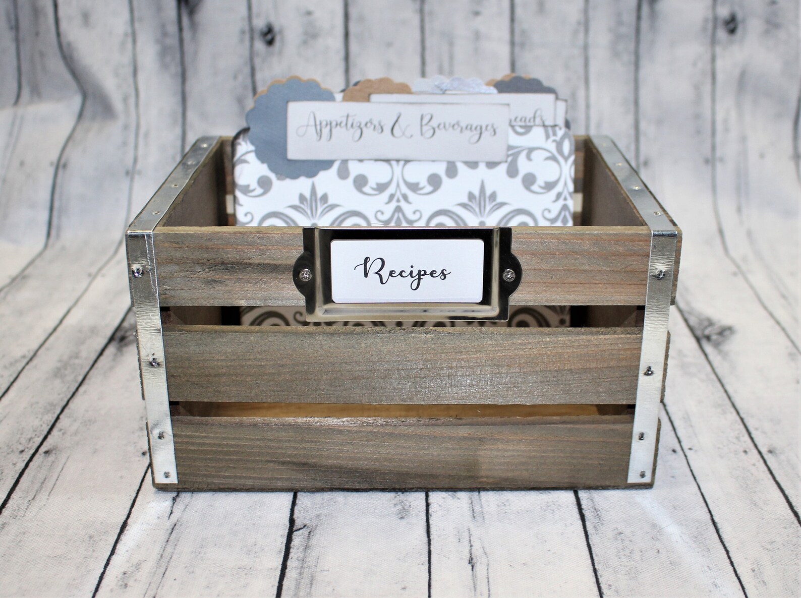 Recipe Box Farmhouse Recipe Box Gray Recipe Dividers 4 X 6 - Etsy