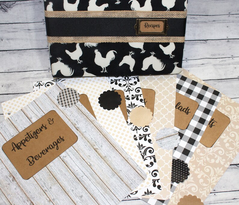 Farmhouse Recipe Binder Recipe Dividers Rustic Recipe Book | Etsy