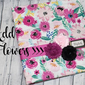 Personalized Binder, 3 Ring Binder, Pink Floral Binder, Home Management ...