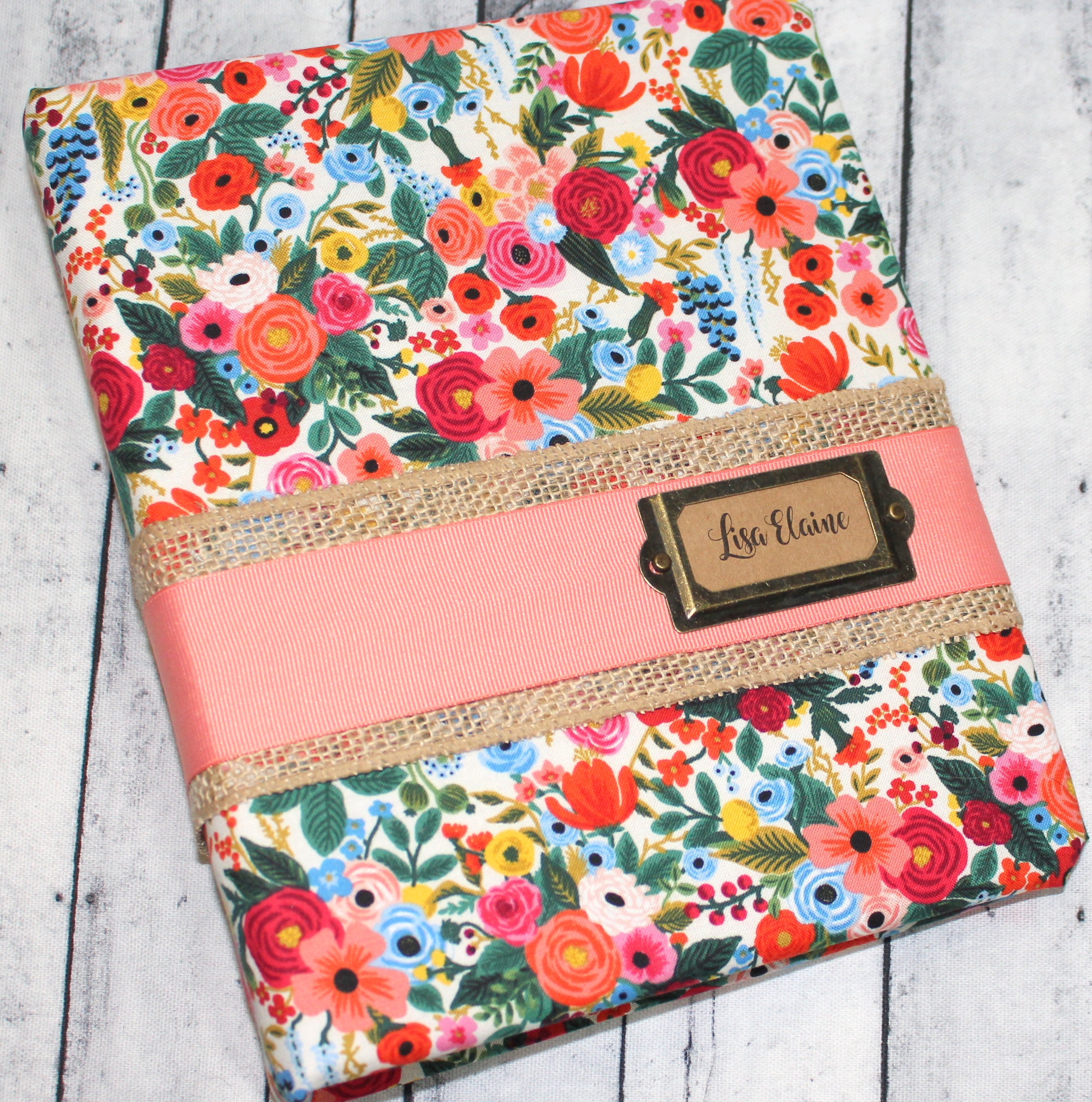 3 Ring Binder Personalized Binder Coral and Pink Flowers | Etsy