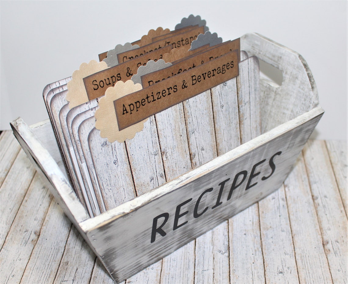 Farmhouse Recipe Box 5 X 7 Recipe Box Shiplap Wood Dividers - Etsy