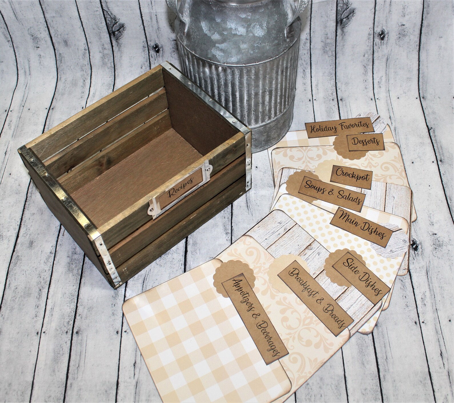 Recipe Box Farmhouse Recipe Box Beige Recipe Dividers 4 X 6 - Etsy