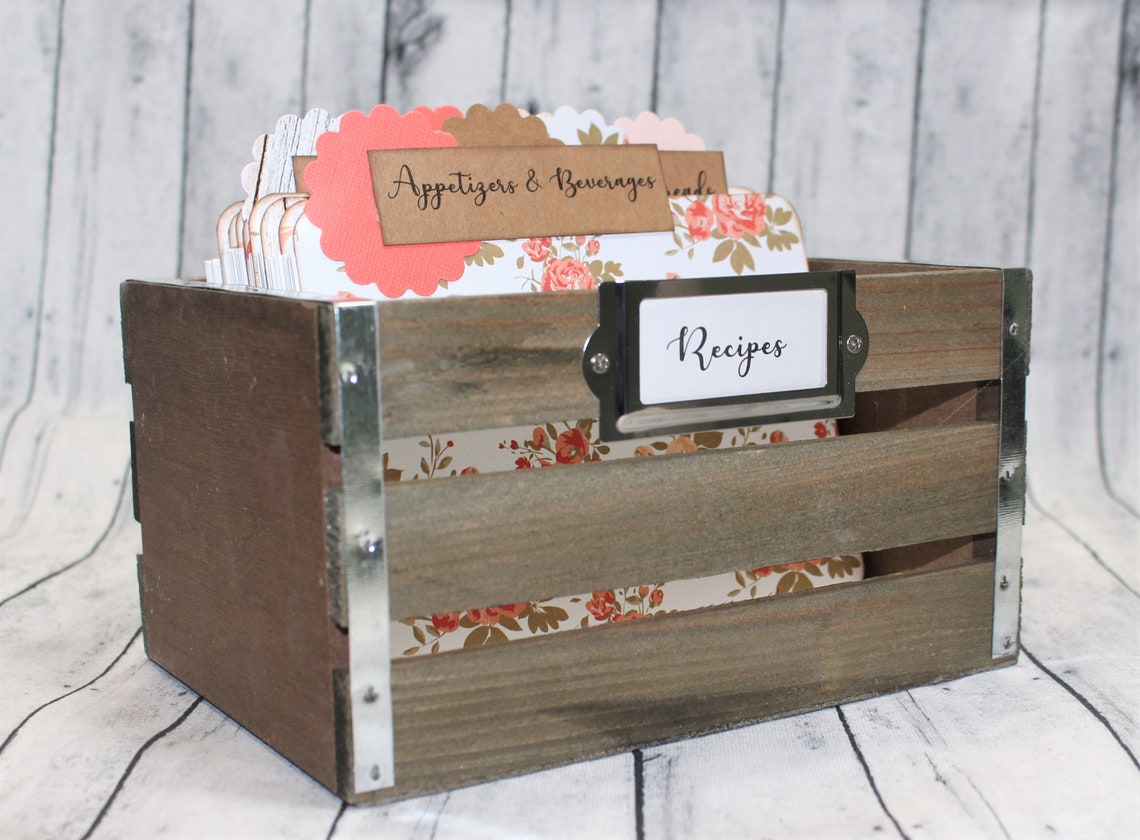 Recipe Box Farmhouse Recipe Box Recipe Dividers 4 X 6 | Etsy