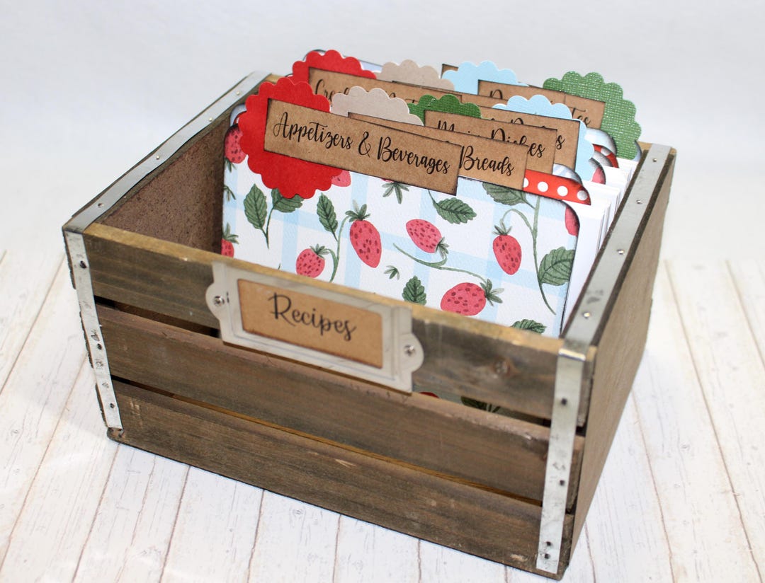 Recipe Box, Wooden Recipe Box, Recipe Box 4 X 6, Rustic Recipe Card Box ...