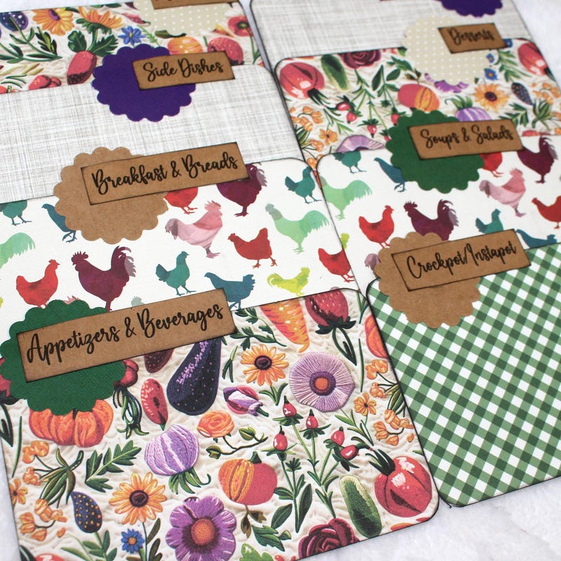 Floral Recipe Cards 3x5 - Etsy