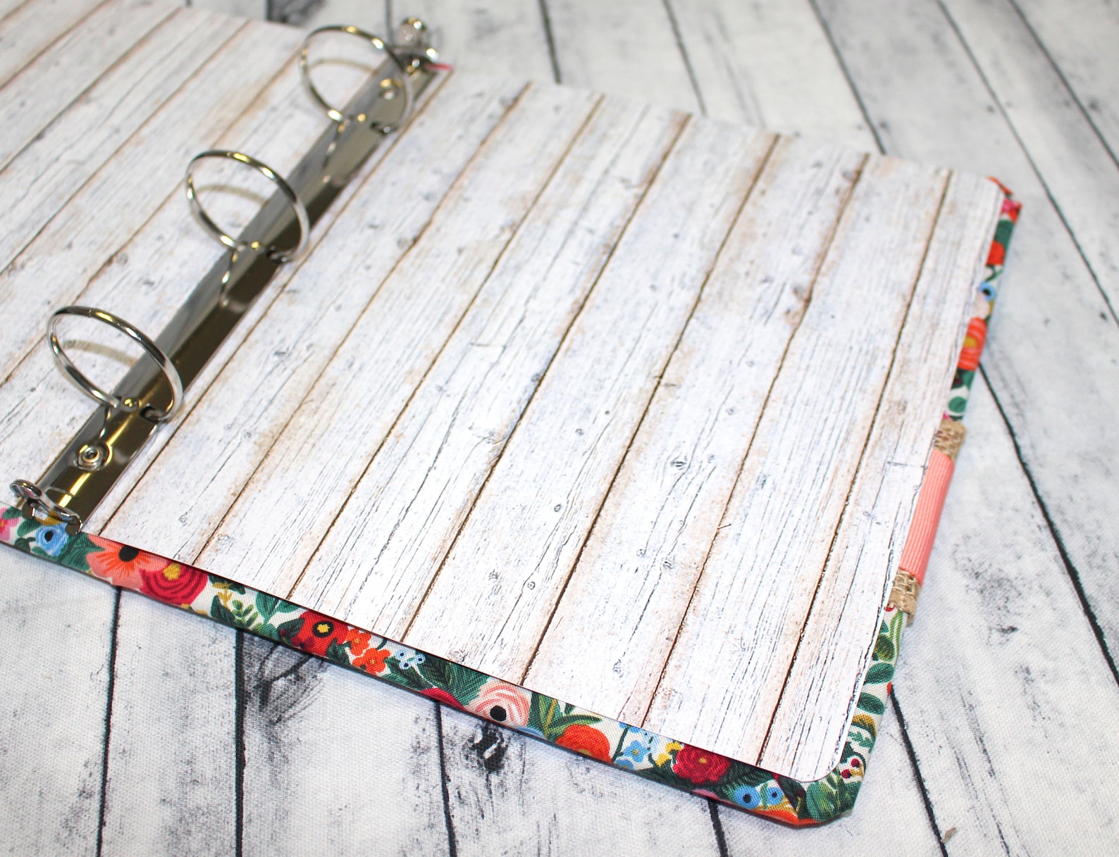 3 Ring Binder Personalized Binder Coral and Pink Flowers | Etsy