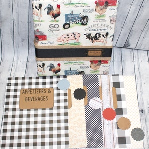 Recipe Binder, Recipe Dividers, Farmhouse Recipe Book, Rustic Recipe ...