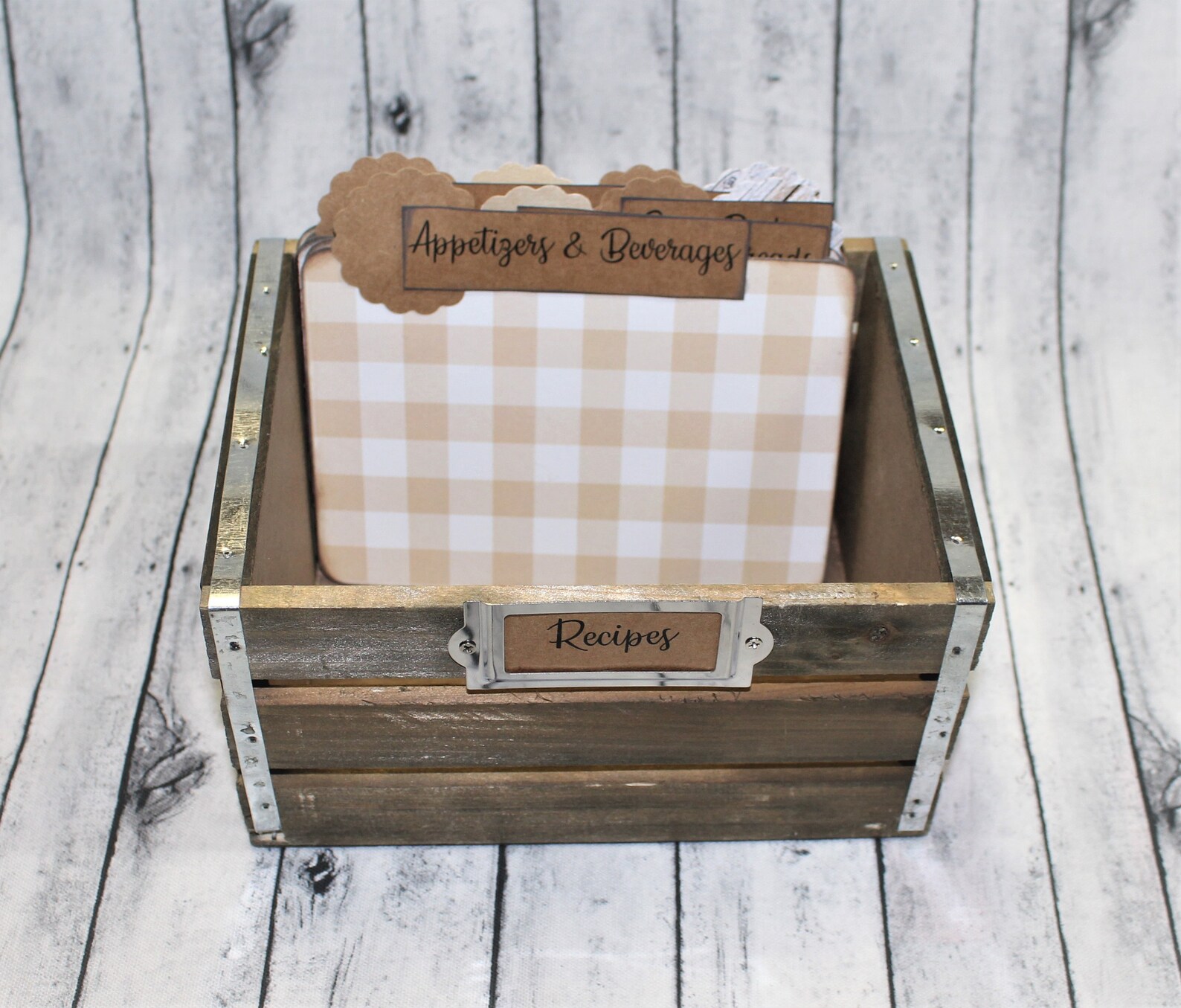 Recipe Box Farmhouse Recipe Box Beige Recipe Dividers 4 X 6 - Etsy