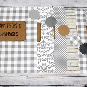 Gray Recipe Binder Dividers, 8.5 X 11 Dividers, Rustic Recipe Book ...