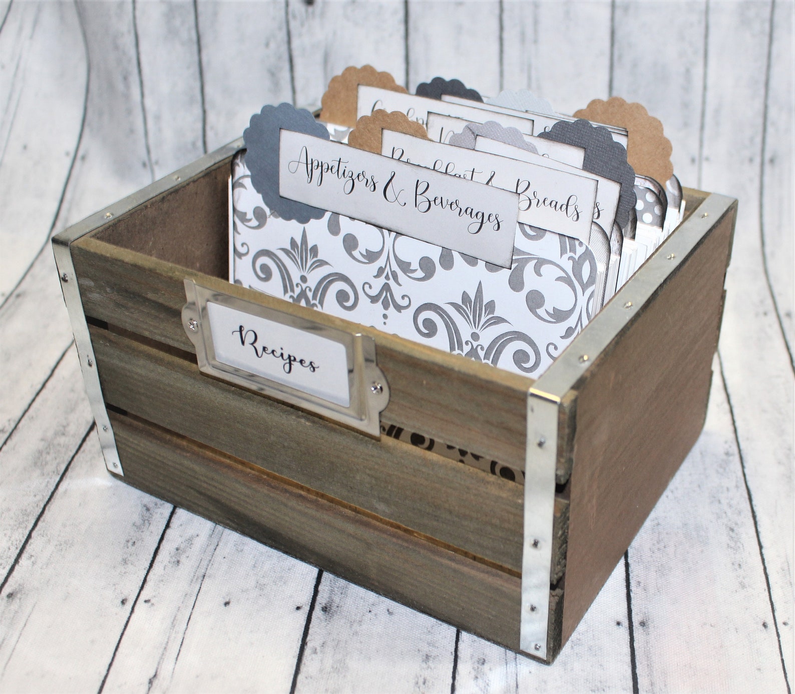 Recipe Box Farmhouse Recipe Box Gray Recipe Dividers 4 X 6 - Etsy
