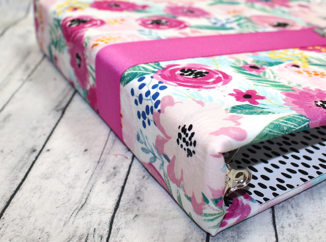 Personalized Binder, 3 Ring Binder, Pink Floral Binder, Home Management ...