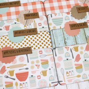Recipe Dividers, Retro Kitchen Recipe Dividers, Recipe Card Dividers, 4 ...