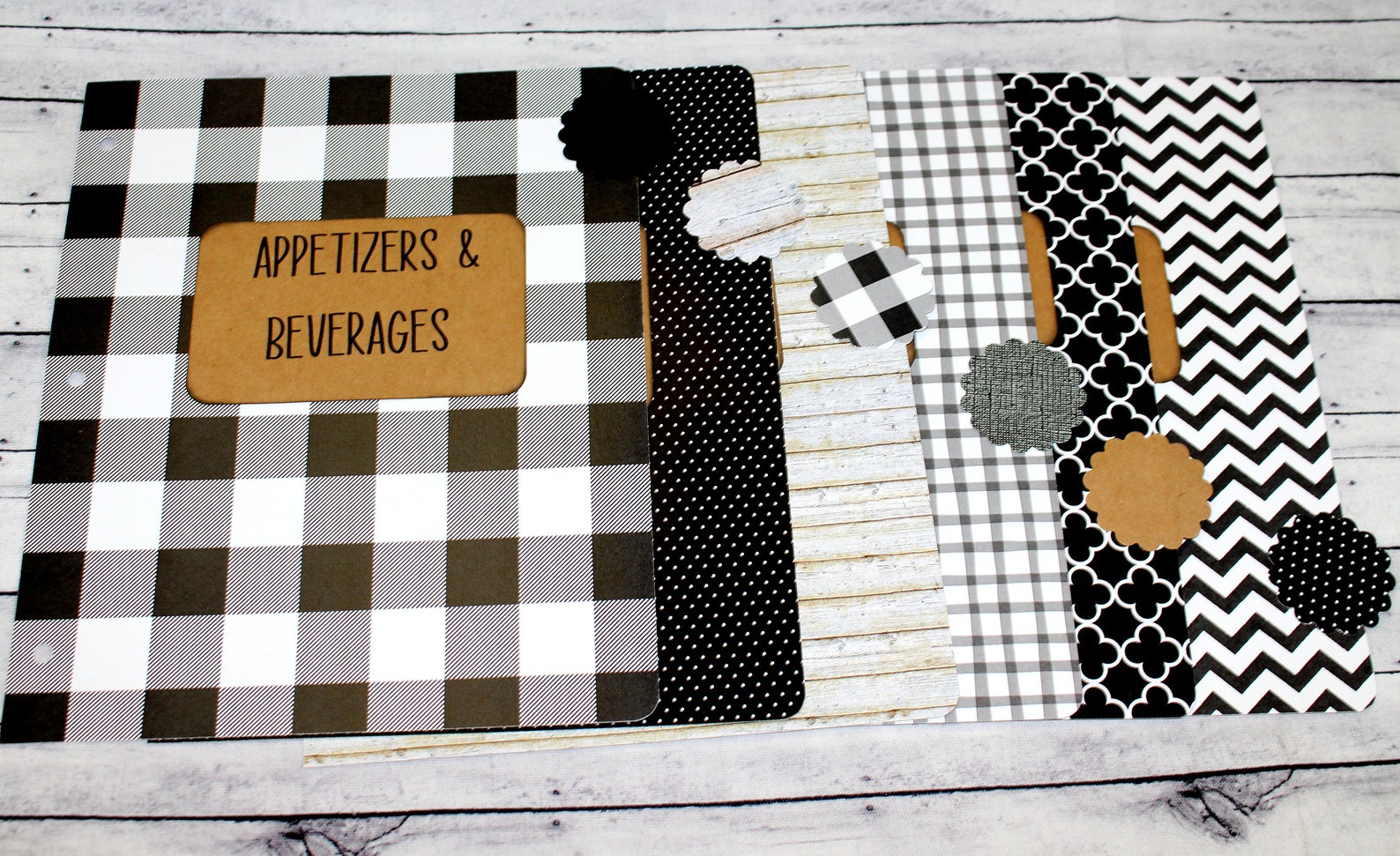 Black and White Buffalo Plaid Recipe Binder Dividers 8.5 X 11 - Etsy