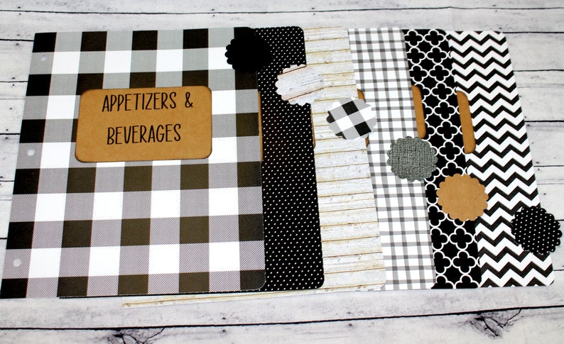 Black and White Buffalo Plaid Recipe Binder Dividers 8.5 X 11 - Etsy