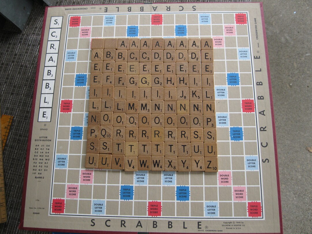 Scrabble Tiles Only-100 Scrabble Game Tiles-complete Scrabble Letter ...