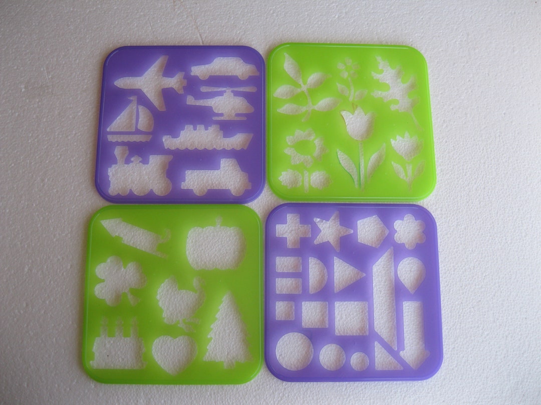 4 Tupperware Stencils 1980-tupperware Template-tuppertoys-plastic ...