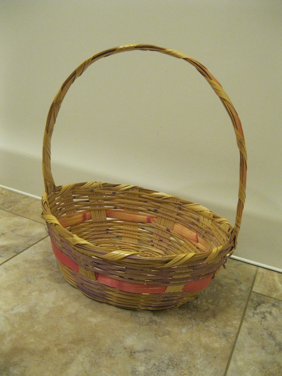 Wicker Easter Basket-vintage Easter Basket-retro Easter Basket-retro ...