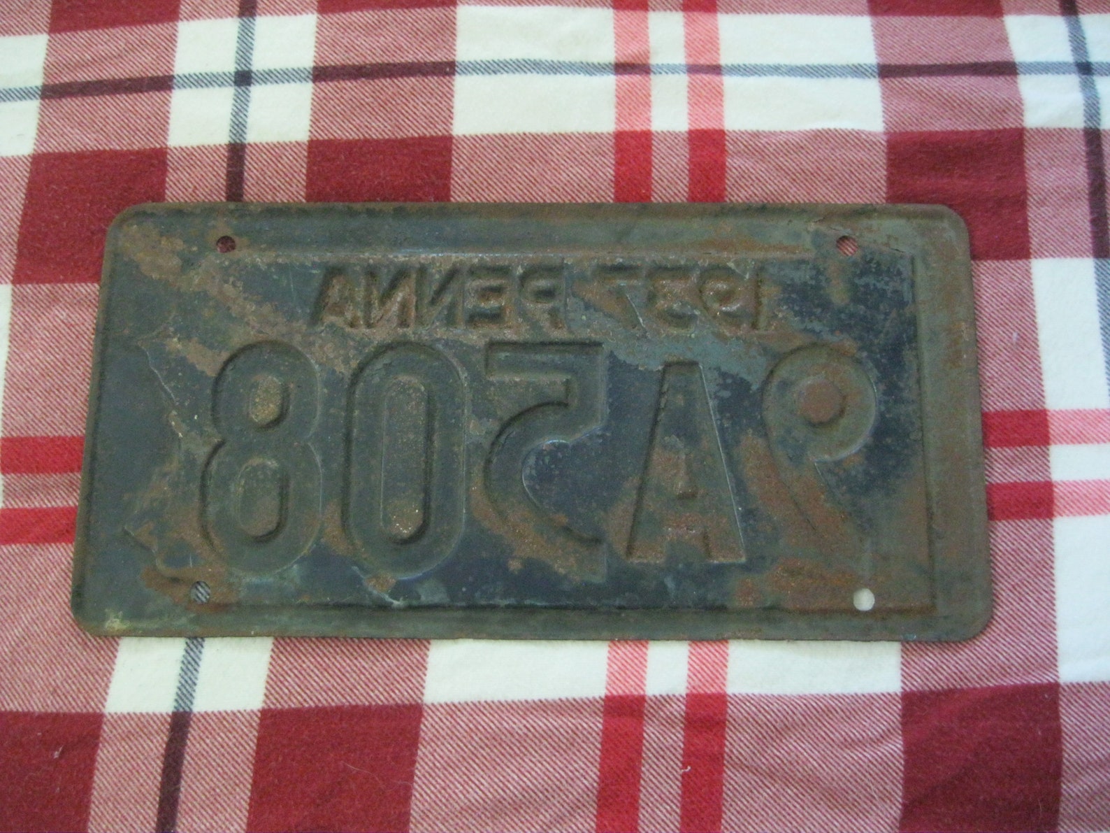 Antique License Plate-vintage Car Plate-1937 PA Plate-1937 License ...