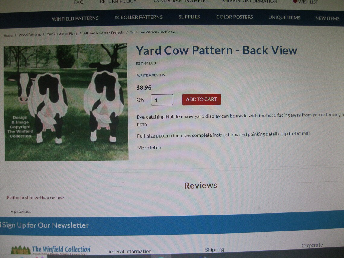 Cow Woodworking Patterns-lifesized Cow Pattern-the Winfield Collection ...