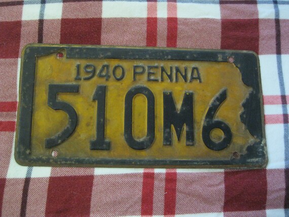 Antique License Plate-vintage Car Plate-1940 PA Plate-1940 - Etsy