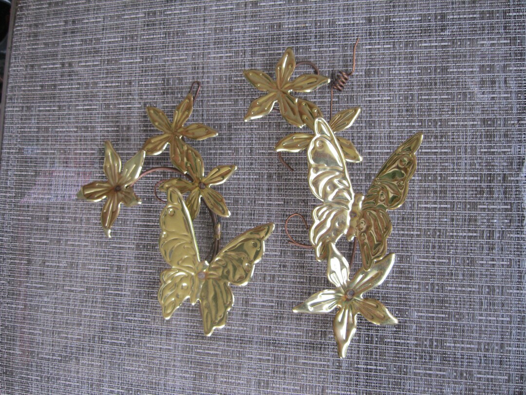 2 Metal Butterflies-retro Metal Butterfly Wall Hanging-homco Inc ...