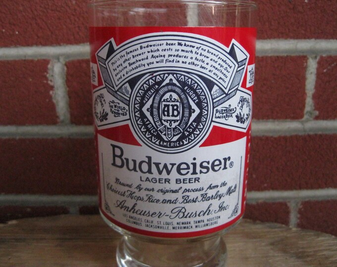 Budweiser Glass-budweiser Oversized Glass-vintage Bar Items-vintage ...