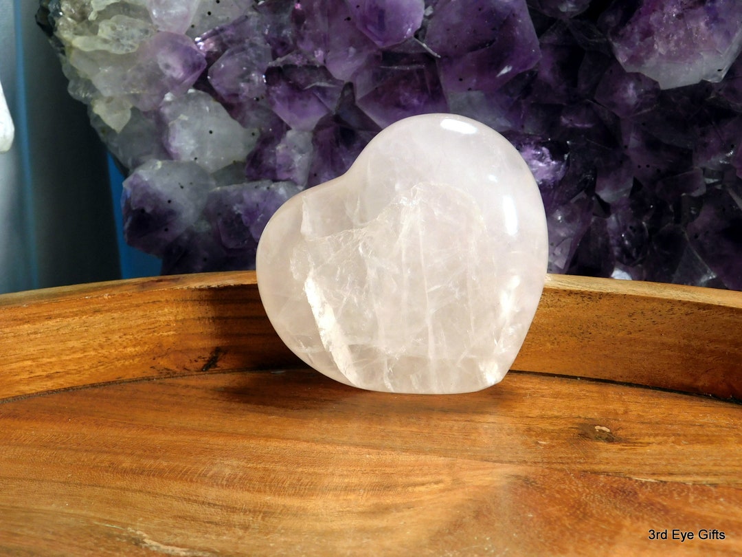Pink Quartz Heart Shaped Crystal Rose Quartz for Self Love - Etsy