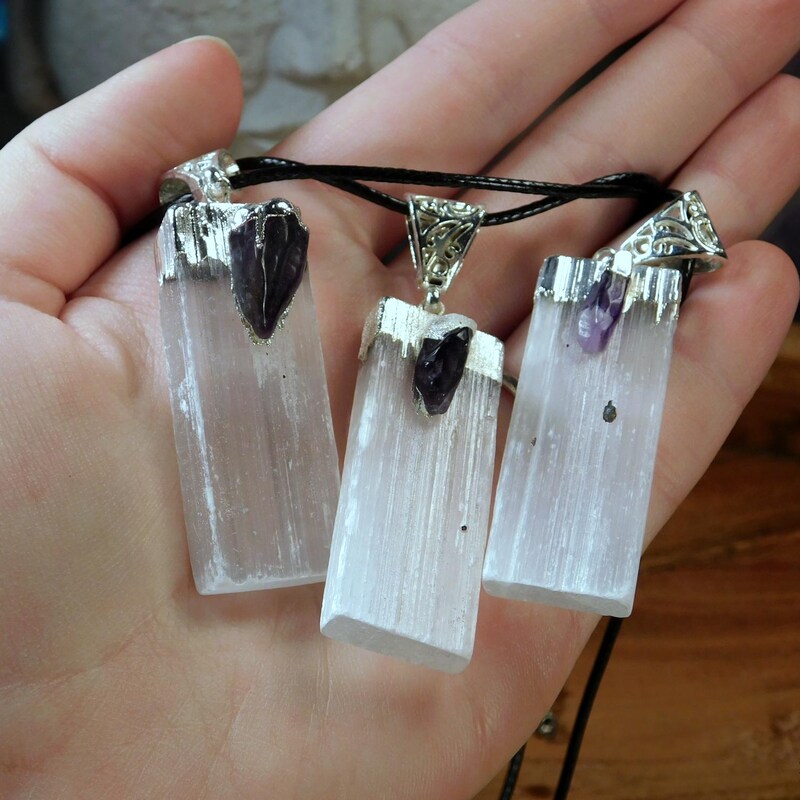 Selenite Necklace - Etsy