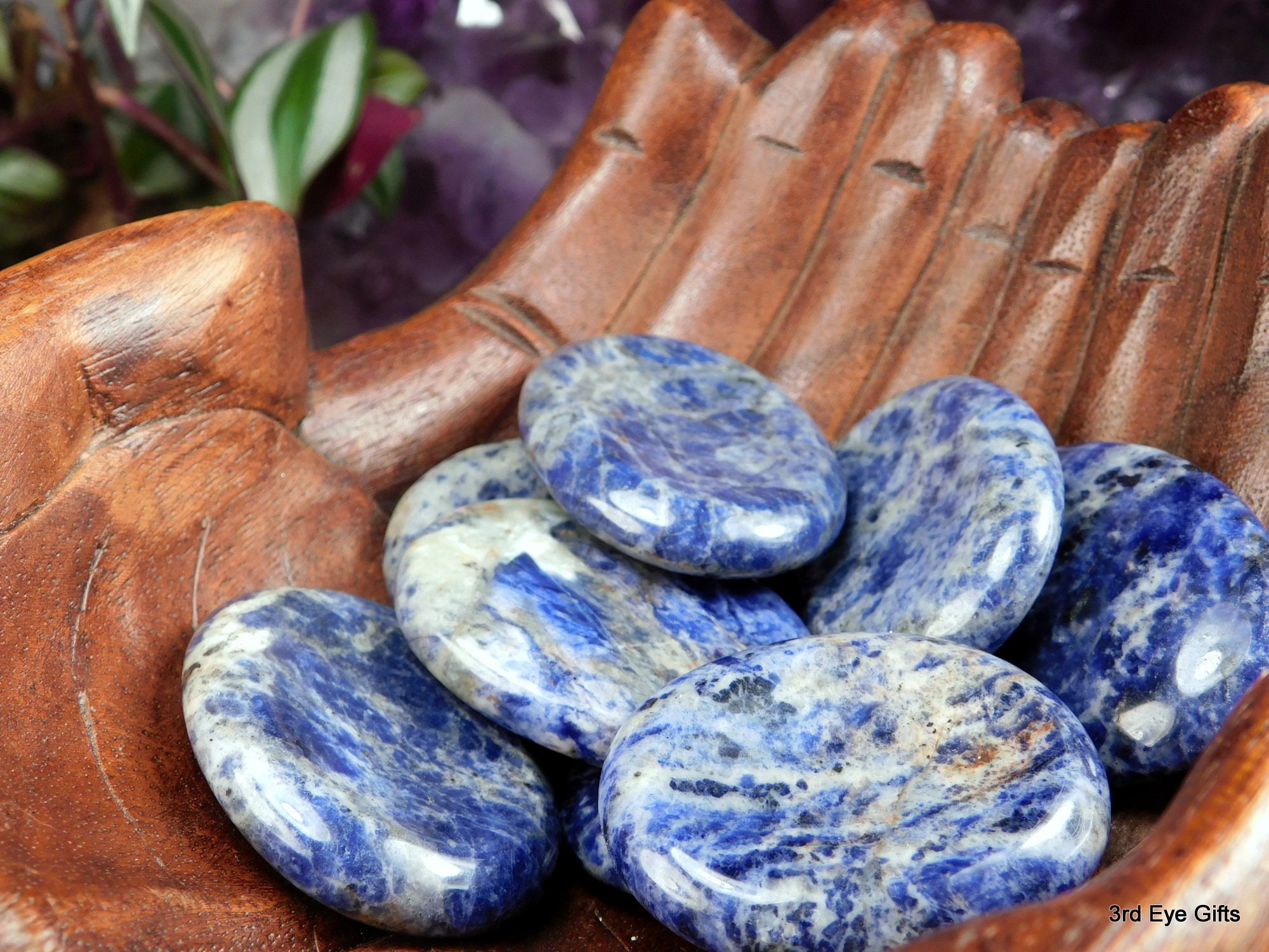 Sodalite Gemstone Worry Stone and Pocket Crystal Healing | Etsy