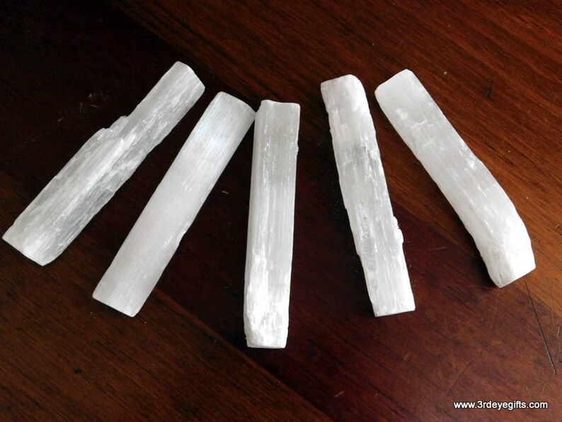 5 Inch White Selenite Charging Wand Gypsum Crystal Raw - Etsy