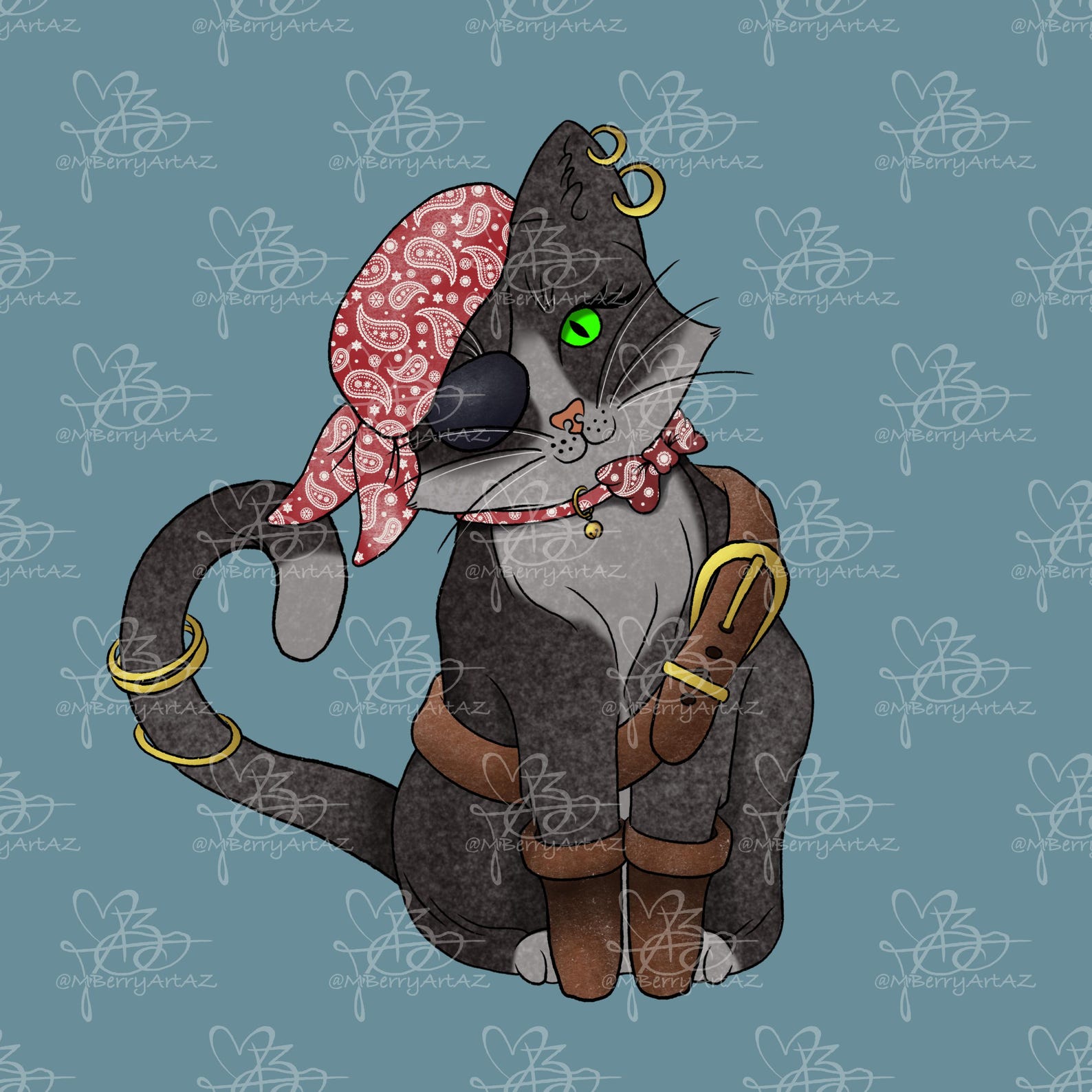 Pirate Cat Art File - Etsy