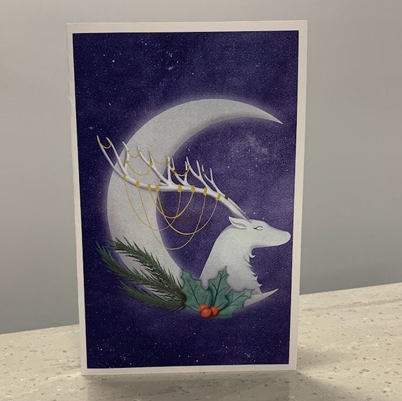 Yule Deer Printable Card | Etsy