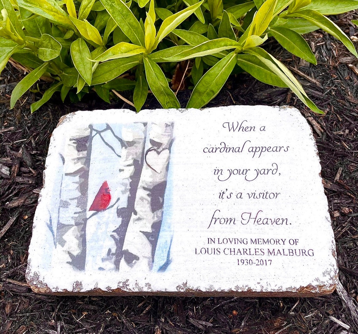Personalized Memorial Garden Stone When a Cardinal Appears in - Etsy