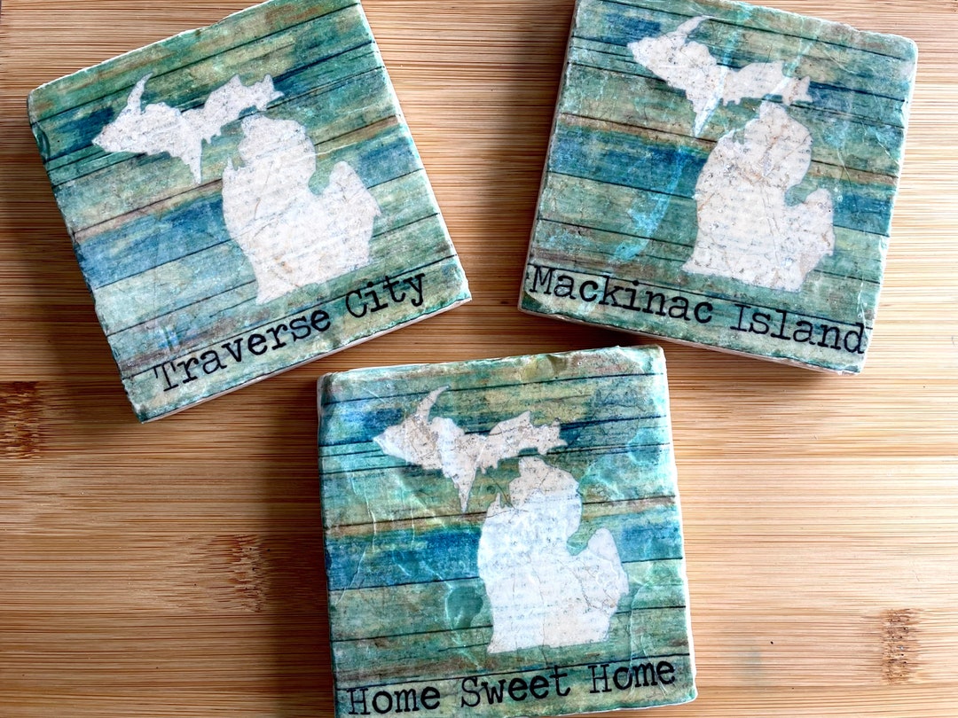 Custom Michigan Coaster 4x4. You Choose City. - Etsy