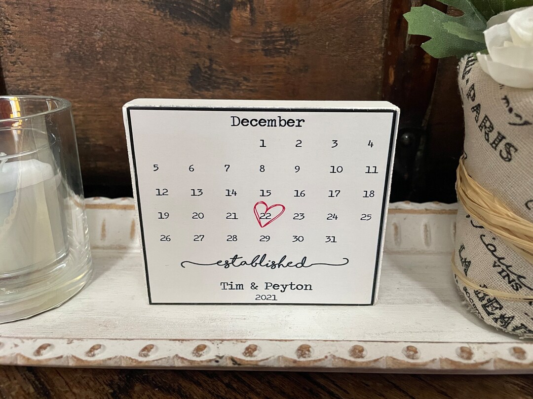 Custom Wedding Date Mini Wood Shelf Sitter Sign, Tier Tray, 3.5x4 - Etsy