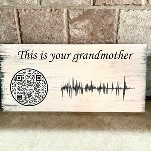 Personal Voicemail Message QR Code With Heartbeat Soundwave. Wood Sign ...