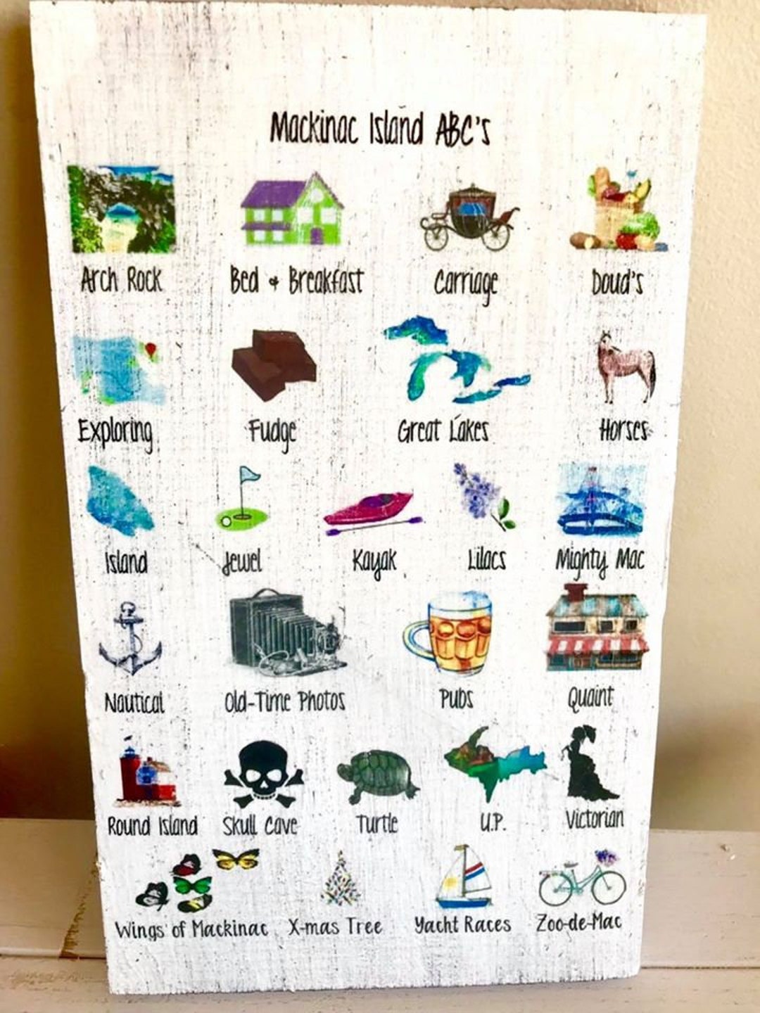 Mackinac Island Abc's Michigan Wood Sign - Etsy